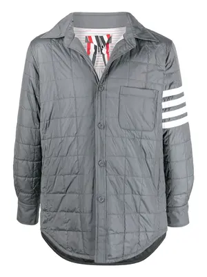 Thom Browne 4-bar Stripe Padded Shirt Jacket - Grey