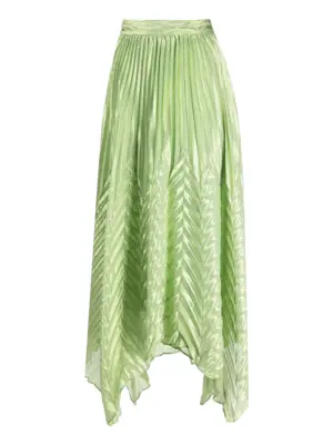 SIMKHAI Simkhai Metallic-Thread Pleated Skirt