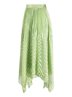Simkhai Metallic-thread Pleated Skirt - Green