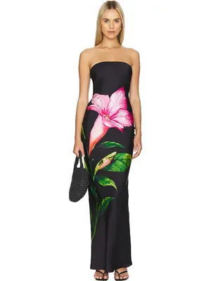 Rococo Sand Printed Maxi Dress - Black