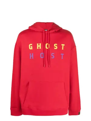 Raf Simons Ghost Host-print Hoodie - Red