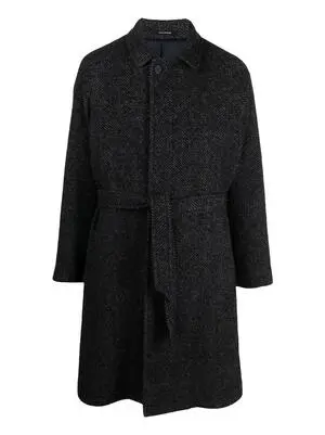 Tagliatore Salomon Belted Coat - Black