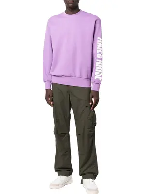 Aries Logo-print Long-sleeve Sweatshirt - Purple