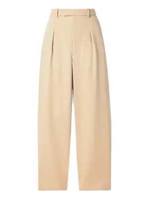 Wardrobe.NYC Hailey Bieber Pleated Wool Wide-leg Pants - Brown