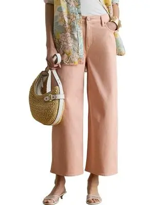 Ralph Lauren High-Rise Wide-Leg Cropped Jean Pink Rhodonite