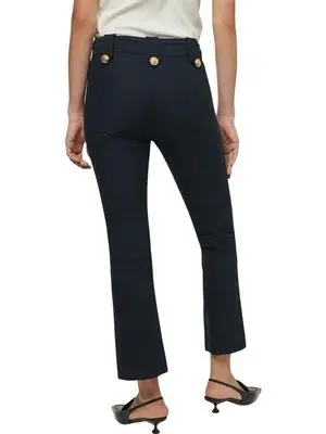 Derek Lam 10 Crosby Robertson Cropped Flare Trousers - Navy