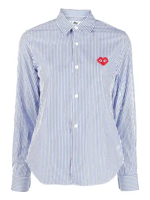 COMME DES GARÇONS Comme Des Garçons Logo-Patch Striped Shirt