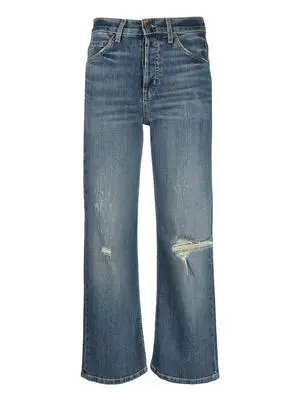 NILI LOTAN Nili Lotan Distressed Cropped Flared Jeans
