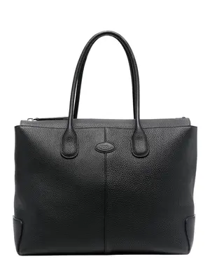 TOD'S Zipped Shopper Tote - Black