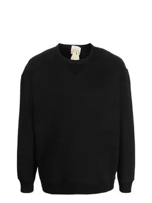 TEN C Logo-patch Crewneck Sweatshirt - Black