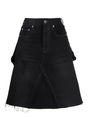 Balenciaga A-line Denim Skirt - Black