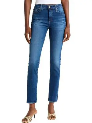 Ag AG Mari Mid-Rise Slim Straight-Leg Jeans 12 Years Fleur