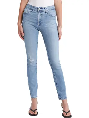 Ag AG Mari Mid-Rise Slim Straight-Leg Jeans 20 Years Liberty