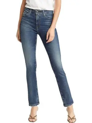 Ag AG Mari Mid-Rise Slim Straight-Leg Jeans 9 Years Method