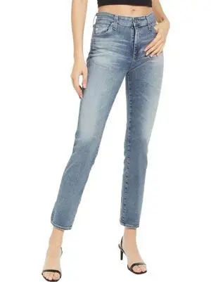 Ag AG Mari Mid-Rise Slim Straight-Leg Jeans Richmond
