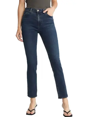 Ag AG Mari Mid-Rise Slim Straight-Leg Jeans Twilight
