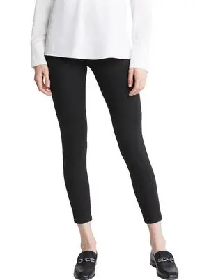 Hue Reversible Ponte Knit Crop Leggings - Black/ Gray
