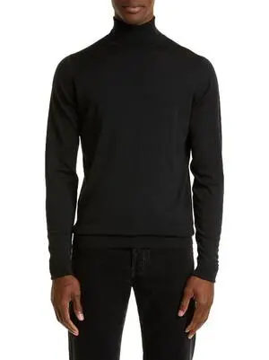 John Smedley Richard Turtleneck Merino Wool Sweater - Black