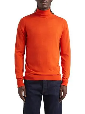 John Smedley John Smedley Richard Turtleneck Merino Wool Sweater Hardwick Orange