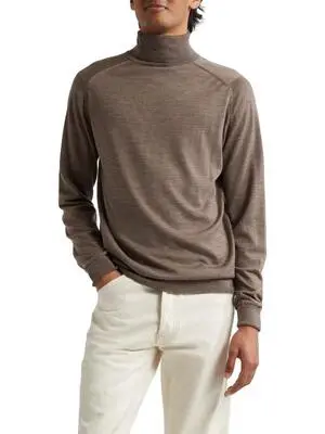 John Smedley John Smedley Richard Turtleneck Merino Wool Sweater Mushroom
