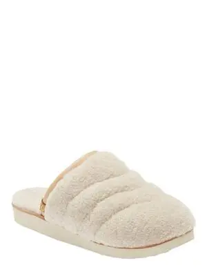 Olukai Pupu Mua Genuine Shearling Scuff Slipper - Tapa/tapa