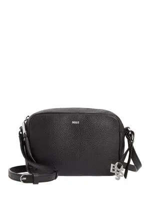 BOSS Leather Crossbody Bag Blk