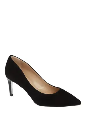 Ron White Pointed-Toe Pump Onyx Suede
