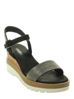 Vaneli VANELi Cedra Platform Wedge Sandal Black Suede