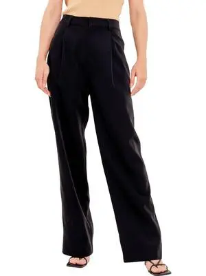 Endless Rose Classic Pleated Suit Trousers Black