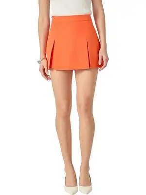 Endless Rose Box Pleat Mini Skort - Orange