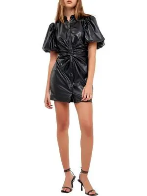 Endless Rose Endless Rose Faux Leather Mini Dress Black