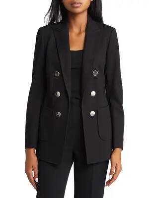 Anne Klein Faux Double Breasted Blazer - Anne Black