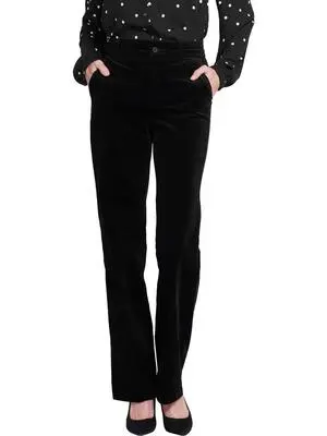 NYDJ Straight Leg Velveteen Trousers - Black