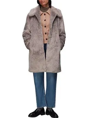 WHISTLES Imogen Faux Fur Coat