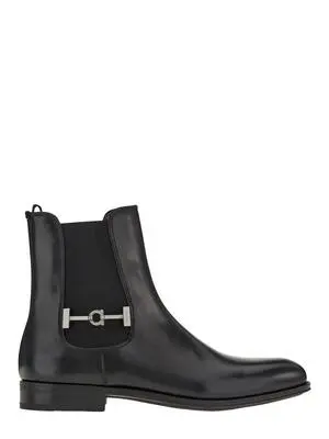 FERRAGAMO Buckled Chelsea Boots - Black