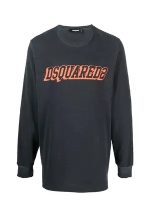 Dsquared2 Logo-print Long-sleeve Sweatshirt - Grey