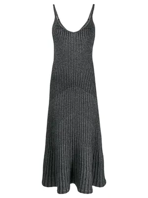 N.peal Lurex-knit Midi Dress - Black