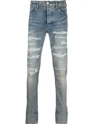 Amiri Distressed Skinny Jeans - Blue