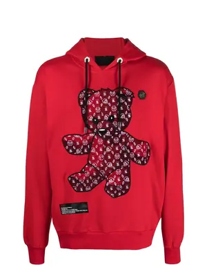Philipp Plein Teddy Bear Long-sleeve Hoodie - Red