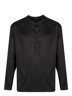 TOM FORD Half-button Silk-blend Shirt - Black