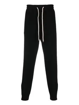 Brunello Cucinelli Ribbed Cashmere Track Pants - Black