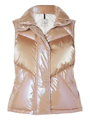 Moncler Faucille Quilted Down Vest - Pink