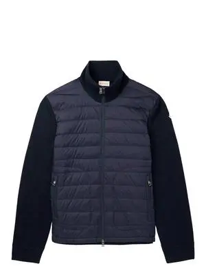 Moncler Slim-fit Panelled Zip-up Cardigan - Blue