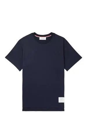 Thom Browne Logo-appliquéd Cotton-jersey T-shirt - Blue
