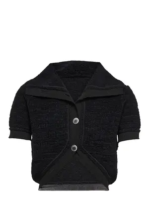Jacquemus Le Cardigan Campana Knit Crop Top - Black