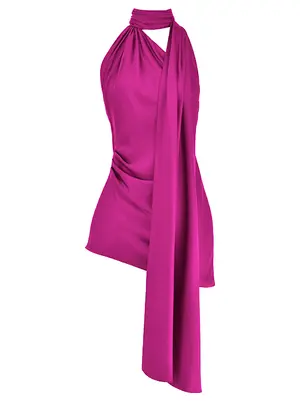 House Of Cb Aida Asymmetric Mini Dress - Hot Pink