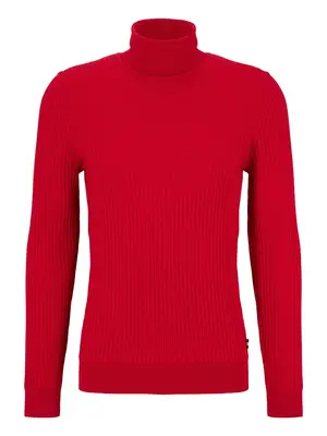 BOSS Wool Rollneck Sweater - Red