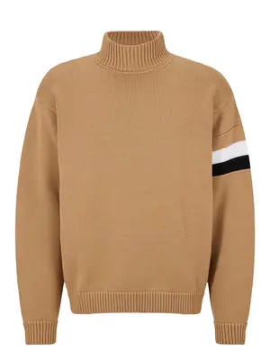 BOSS Wool Signature Stripe Sweater - Beige