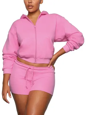 SKIMS Cotton Fleece Short Bubble Gum