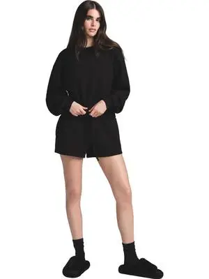 SKIMS Cotton Fleece Short Onyx